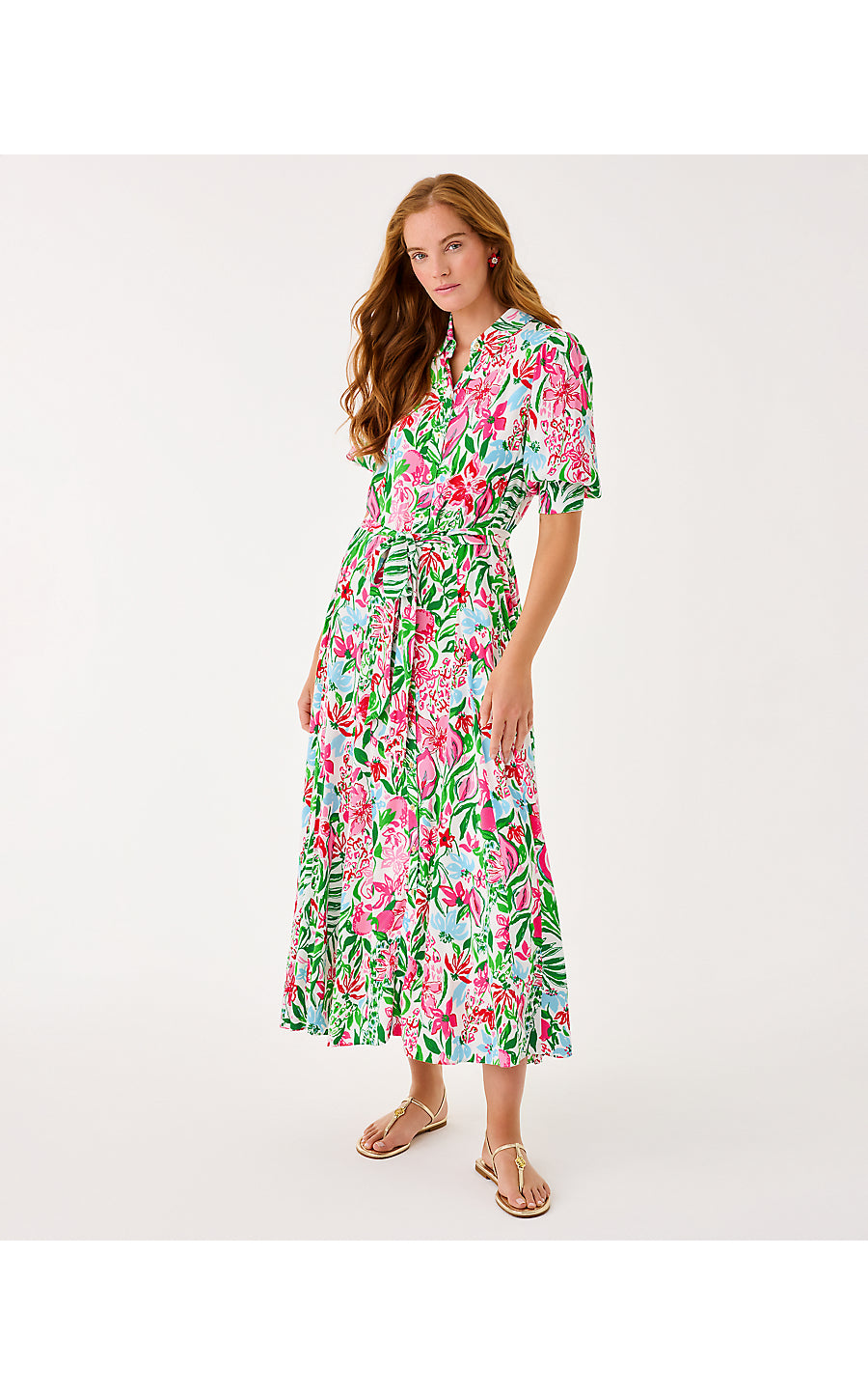 LARKYN MIDI SHIRTDRESS - MULTI - GLOWING GARDENS – Pink Bee GVL